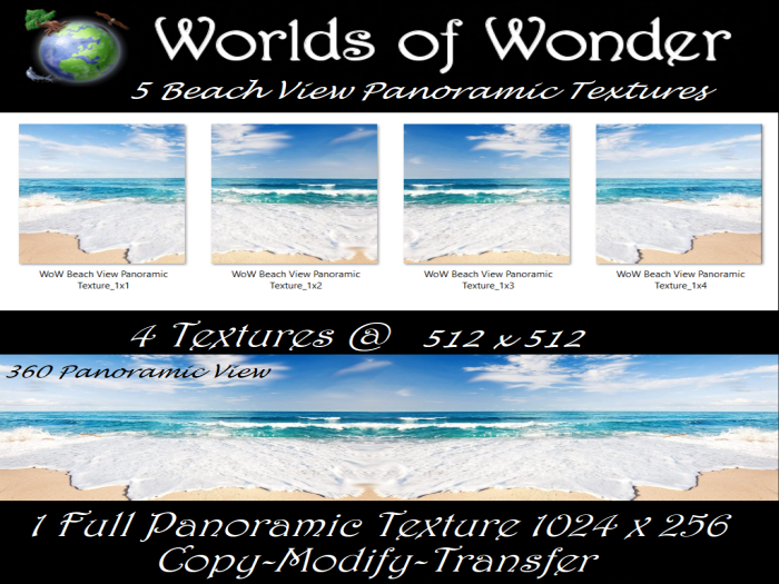 Second Life Marketplace - WoWScapes 5 Beach View Panoramic Textures